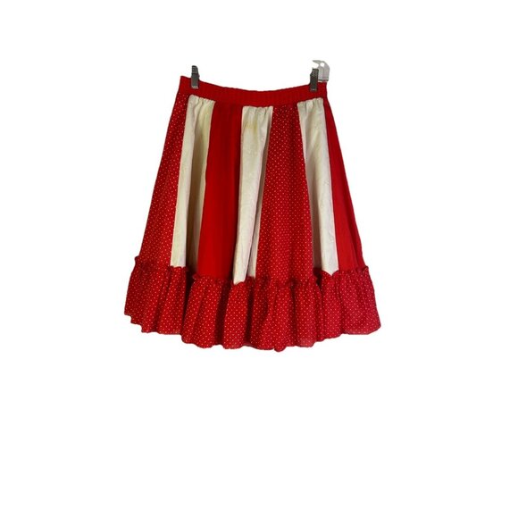 Vintage | Skirts | Vintage 7s Color Block Frilly Ruffled Line Dancing ...